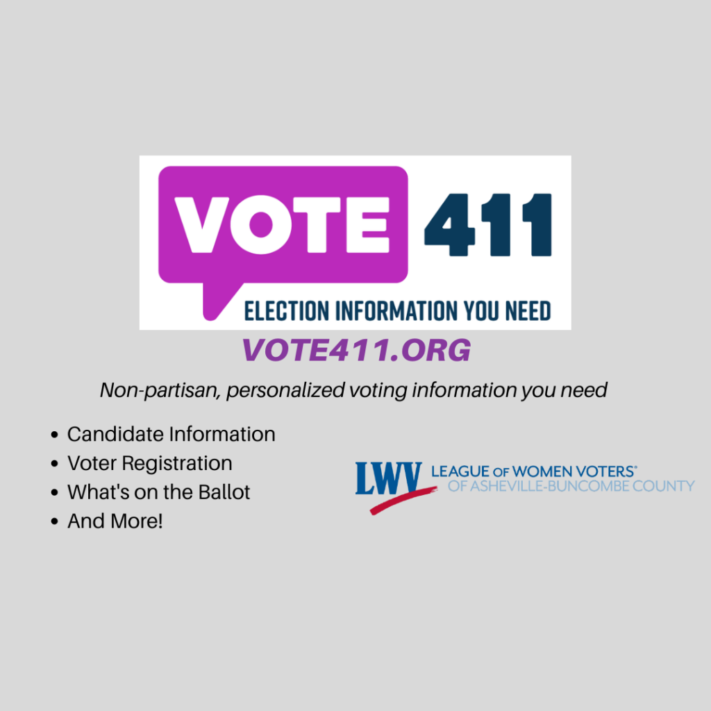 VOTE411.ORG IS UP! - League of Women Voters Asheville - Buncombe