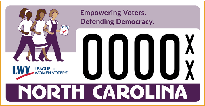 LWVNC Specialty License Plate - League of Women Voters Asheville - Buncombe